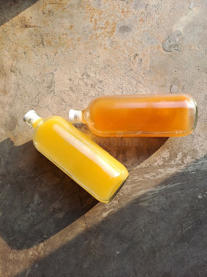 Two Bottles of Juice, Each Containing One Liter Stock Photo - Image of ...