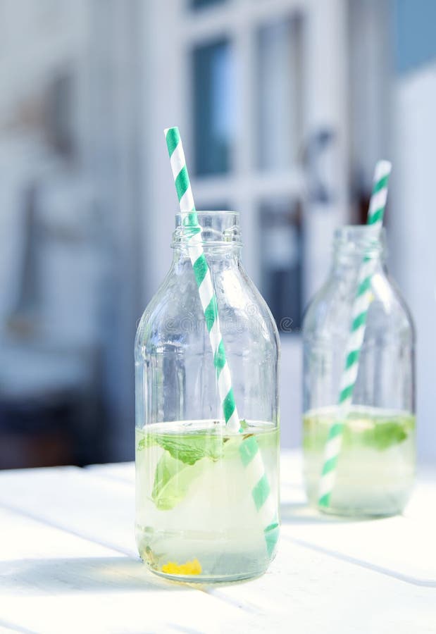 Two bottles with lemonade. stock image. Image of freshness - 149204979