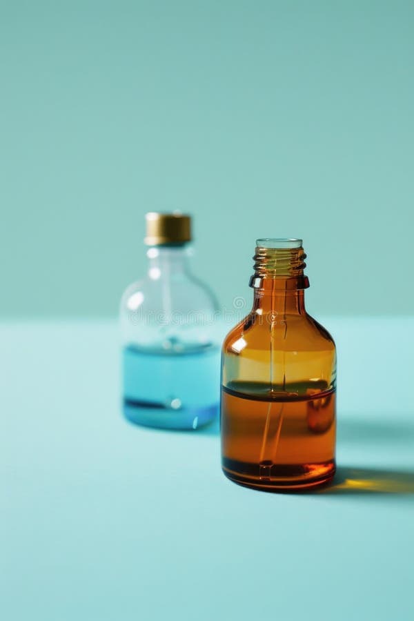 Two Bottles of Liquid Side by Side, Perfect for Product Showcasing ...