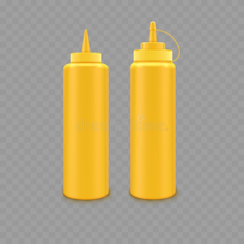 Two Bottles of Mustard. Vector Stock Vector - Illustration of yellow ...