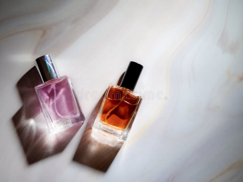 Two Bottles of Perfume, Cologne. Mockup Stock Image - Image of ...