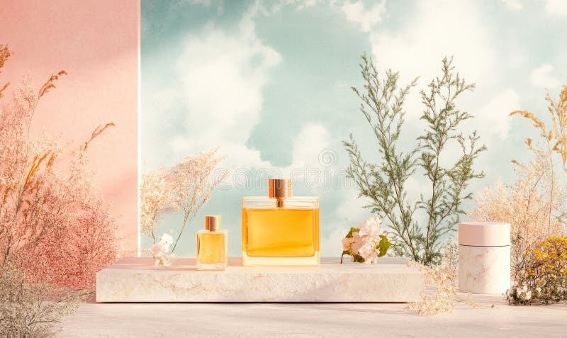 Two Bottles of Perfume are on a Table Stock Image - Image of luxury ...