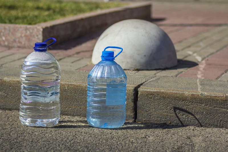 Two Bottles with Pure Drinking Water Stock Photo - Image of cool, full ...
