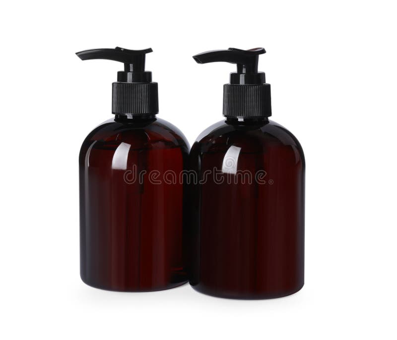 Two Bottles of Shampoo Isolated on White Stock Image - Image of ...