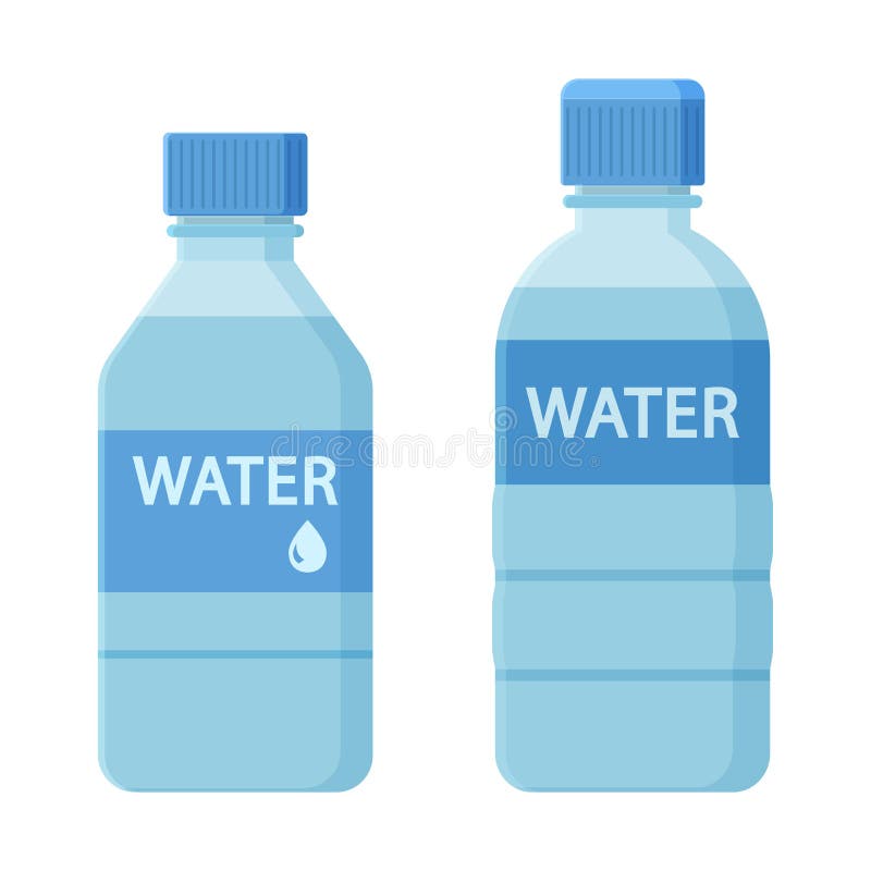 Two Bottles of Water. Vector Stock Illustration - Illustration of full ...