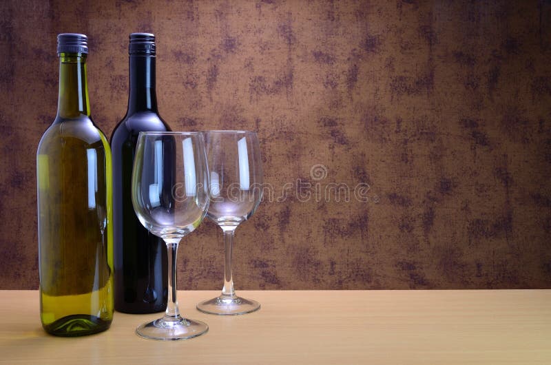 Two bottles of wine stock photo. Image of liquid, drink - 24471098