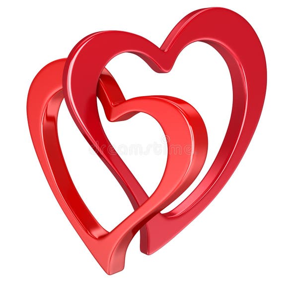 Two Bound Hearts (clipping Path Included) Stock Illustration ...
