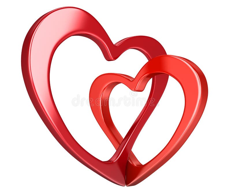 Two Bound Hearts (clipping Path Included) Stock Illustration ...