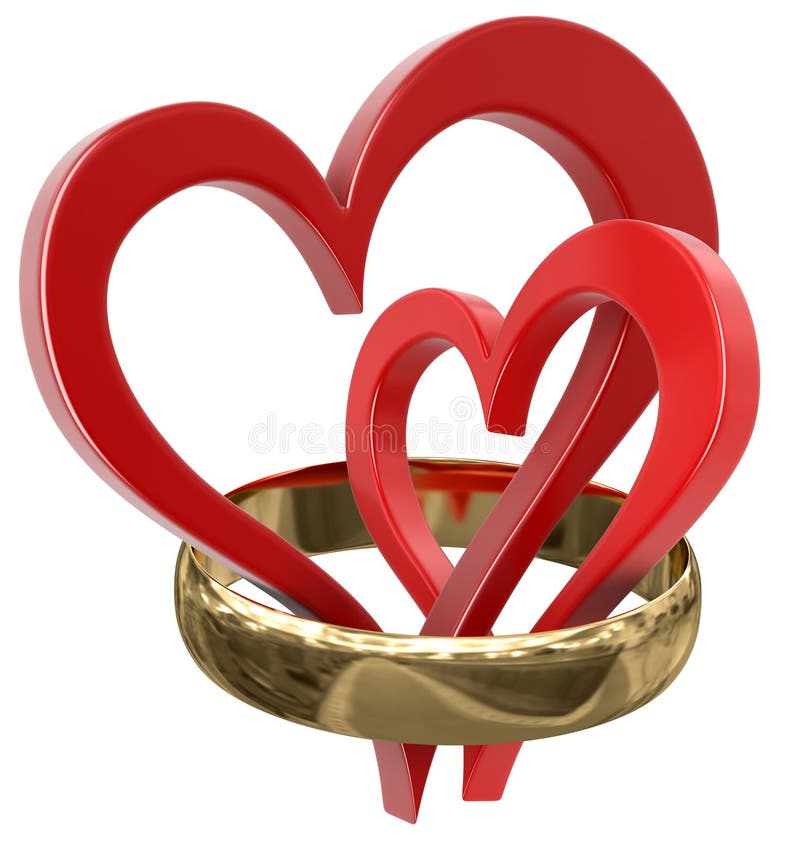 Two bound hearts stock vector. Illustration of twisted - 28739634