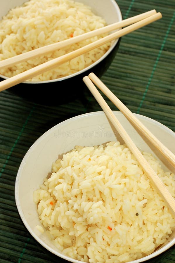 Two Bowls of Healthy Organic Rice Stock Image - Image of traditional ...