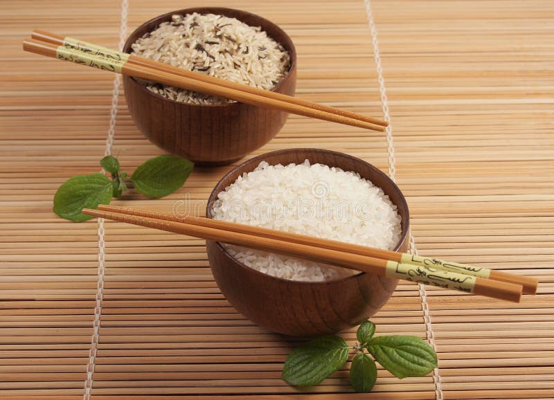 Two bowls with rice stock image. Image of macro, japanese - 13727827