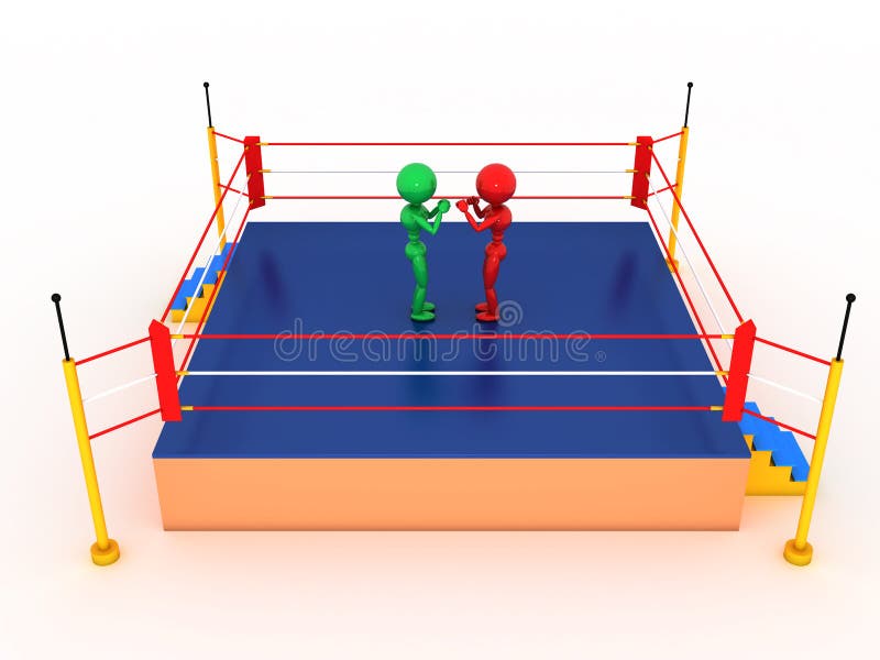 Muscular Boxers Fighting in Boxing Ring Vector Illustration Stock ...