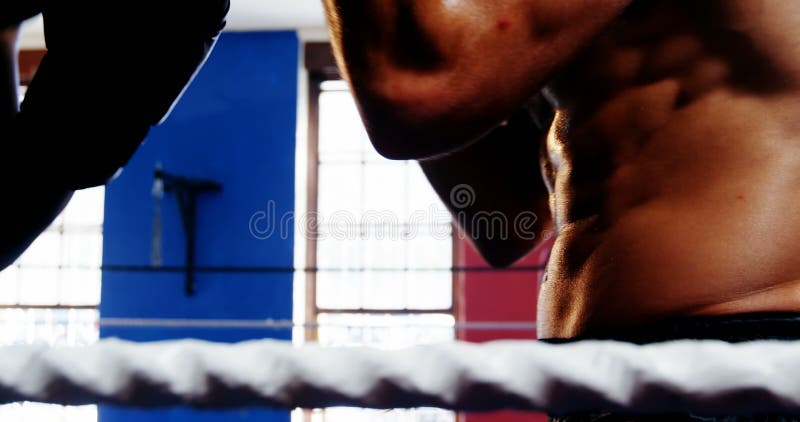 Men, Boxers and Fighting in Ring, Competition and Face for Workout ...