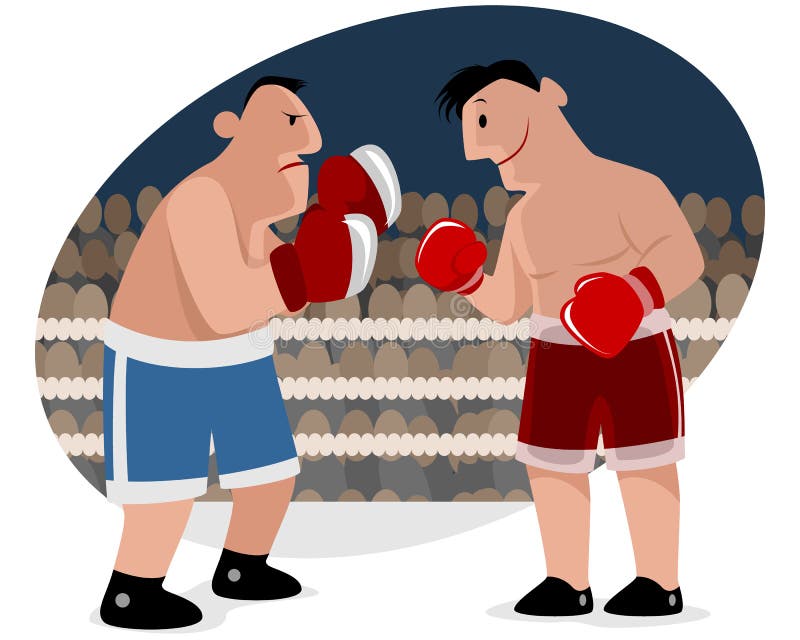 Two boxers at ring stock vector. Illustration of boxing - 77545426
