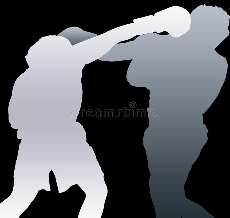 Two boxers shadows stock illustration. Illustration of match - 3330545