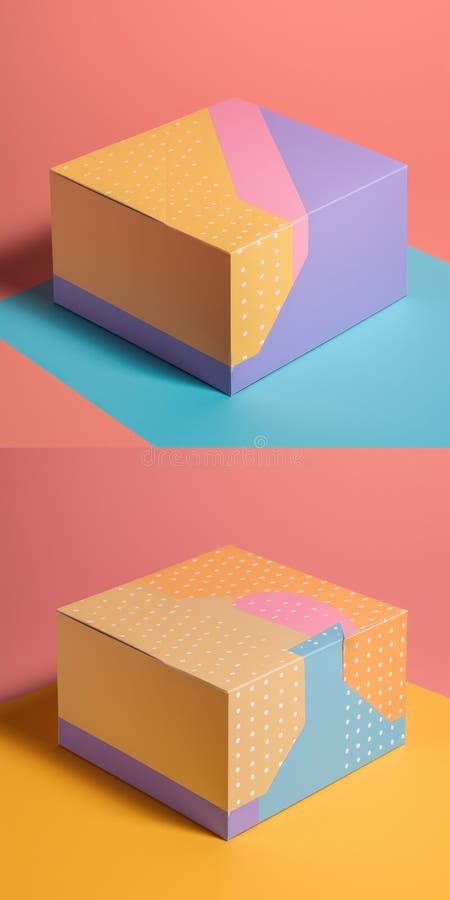 Two Boxes with Different Designs on Them on a Colorful Surface. AI ...