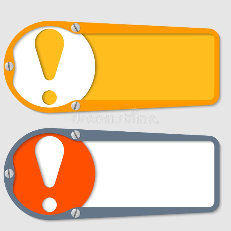 Boxes with Exclamation Mark Stock Vector - Illustration of frame, empty ...