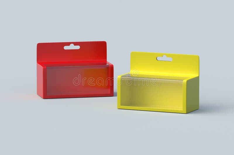 Two Boxes with a Transparent Window. Empty Package for Product Stock ...