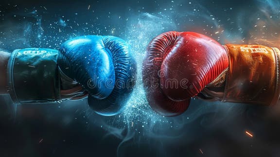 Two Boxing Gloves Clash in a Dramatic, Energetic, and Powerful Image ...