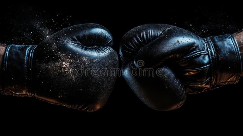 Two Boxing Gloves Clashing in the Center, with Ample Copyspace Stock ...