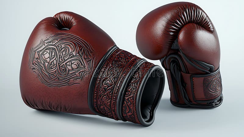 Two Boxing Gloves with a Design on Them Stock Photo - Image of health ...