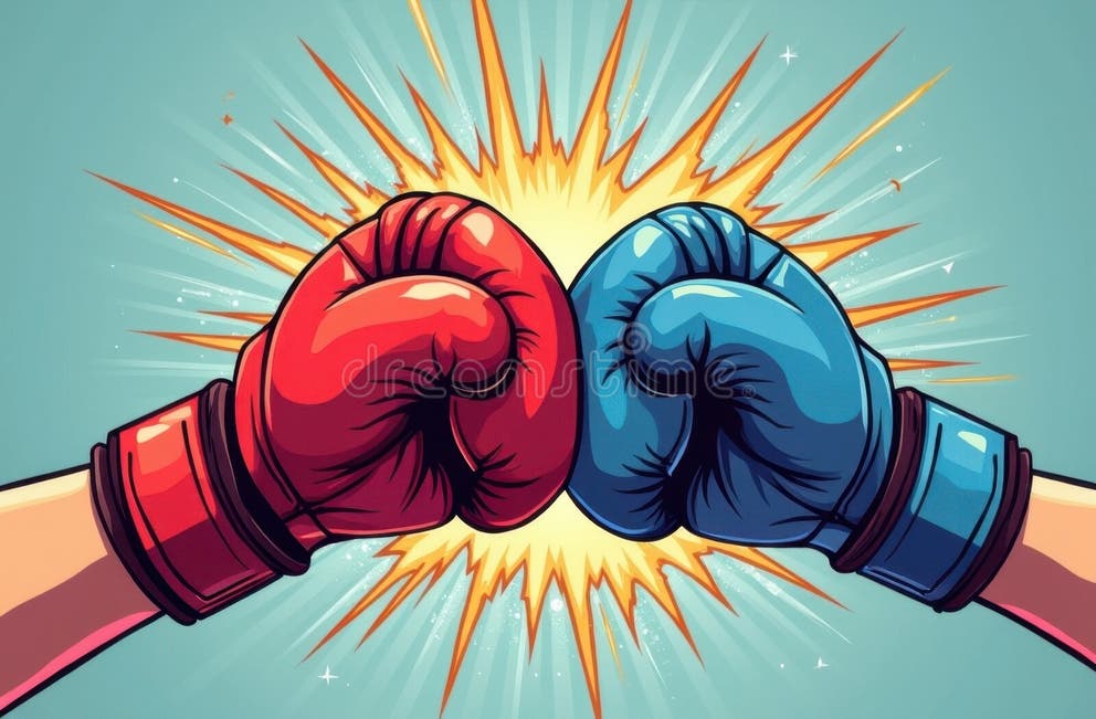 Two Boxing Gloves Hitting Each Other at 9-12-2024 Stock Illustration ...