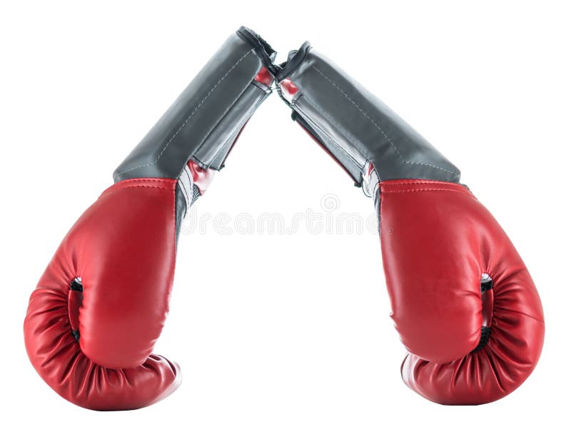 Two Boxing Gloves Isolated on White Background Side Stock Image - Image ...