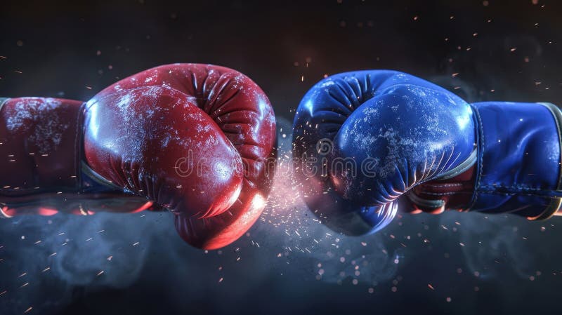 The Boxing Gloves Collision. AI Generated Stock Photo - Image of fight ...