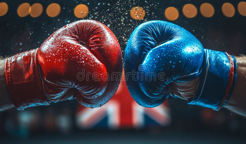Two Boxing Gloves with the Red One on the Left and the Blue One on the ...