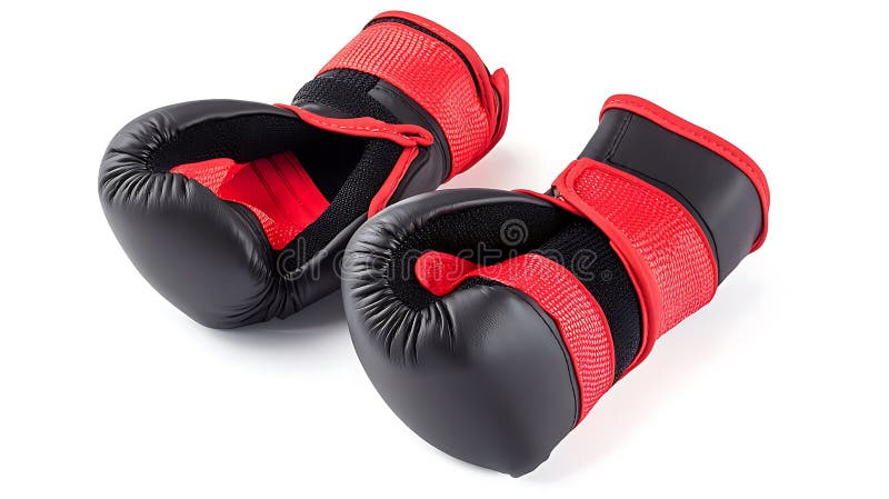 Two Boxing Gloves with Red Straps Stock Image - Image of wooden ...
