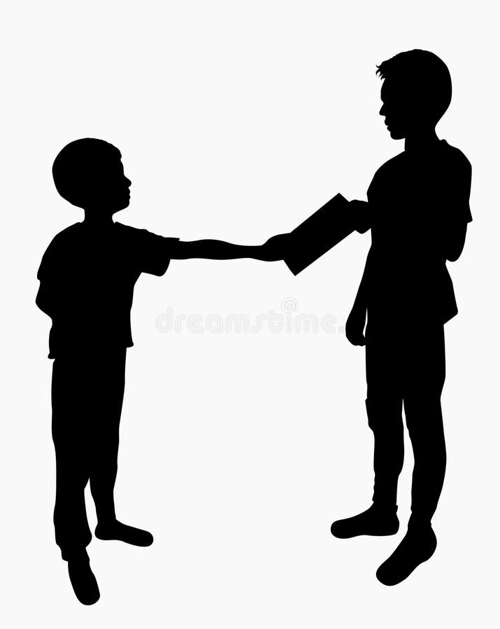 Two boys with book vector stock vector. Illustration of poster - 274862507