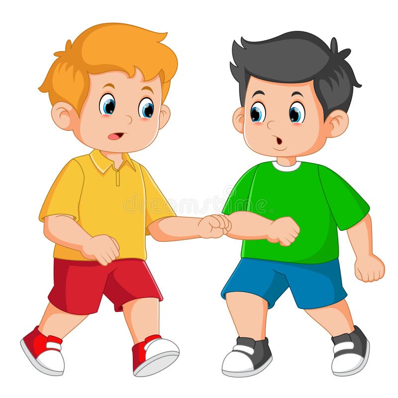 Two Boys Fighting Each Other Stock Vector - Illustration of student ...