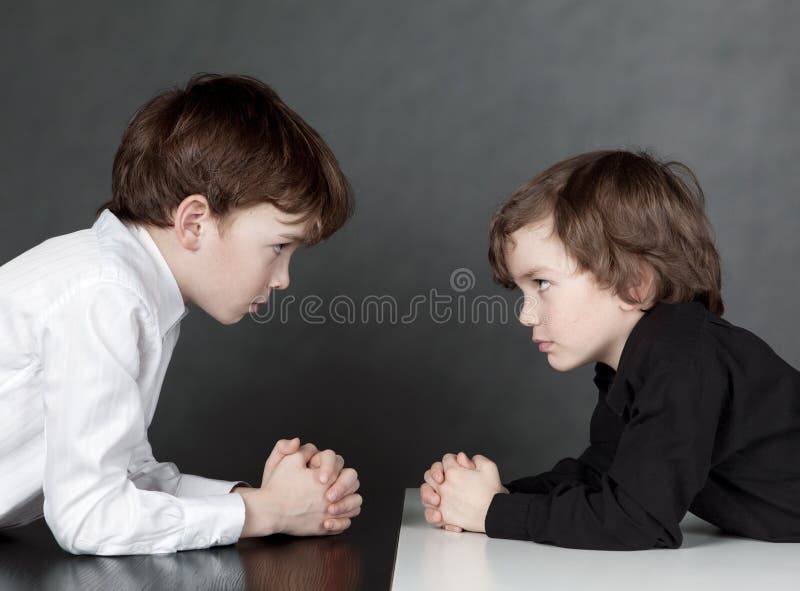 114 Two Boys Look Each Other Stock Photos - Free & Royalty-Free Stock ...