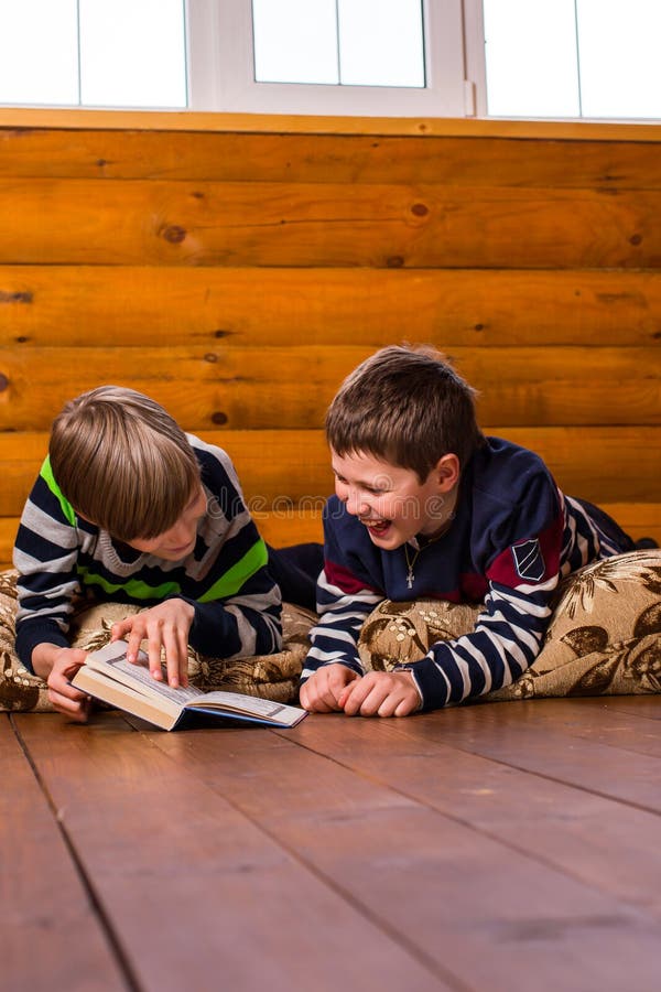 Two boys reading book stock image. Image of school, reading - 60474363