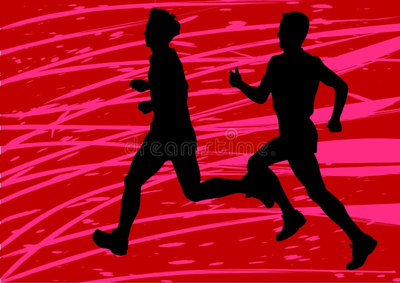 Two boys running stock vector. Illustration of jogging - 12818957
