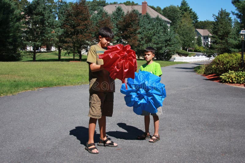 Two boys in Spring stock image. Image of friendship, rain - 17630117