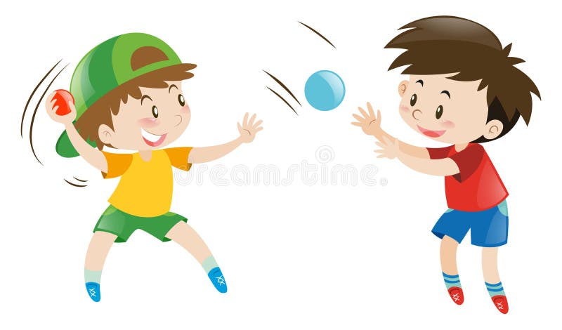 Two Boys Throwing and Catching Balls Stock Vector - Illustration of ...