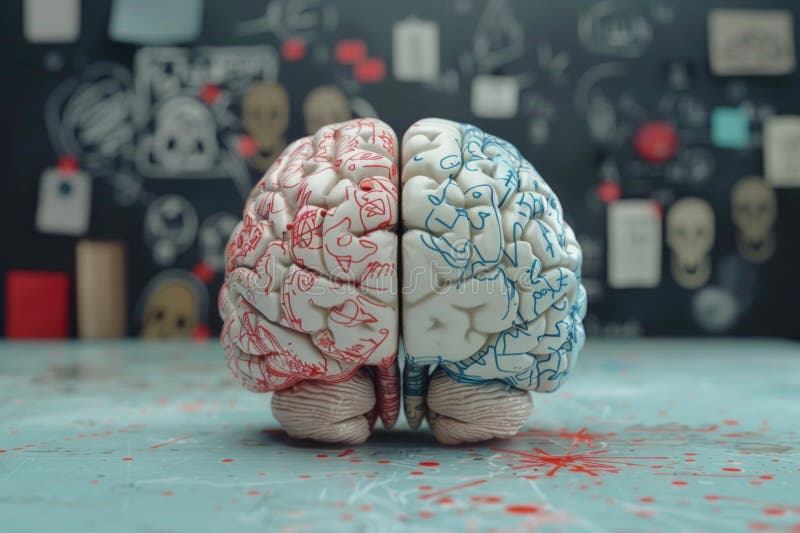 Two Brain Models on a Table, Suitable for Educational Purposes Stock ...