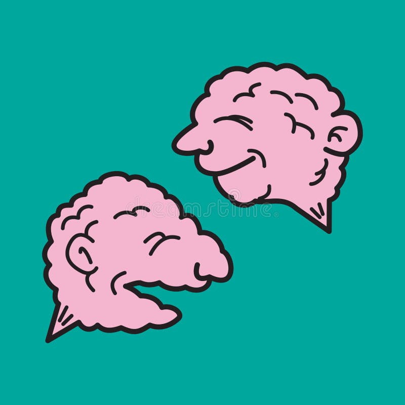 Two brains as text bubble stock vector. Illustration of internet - 78004508