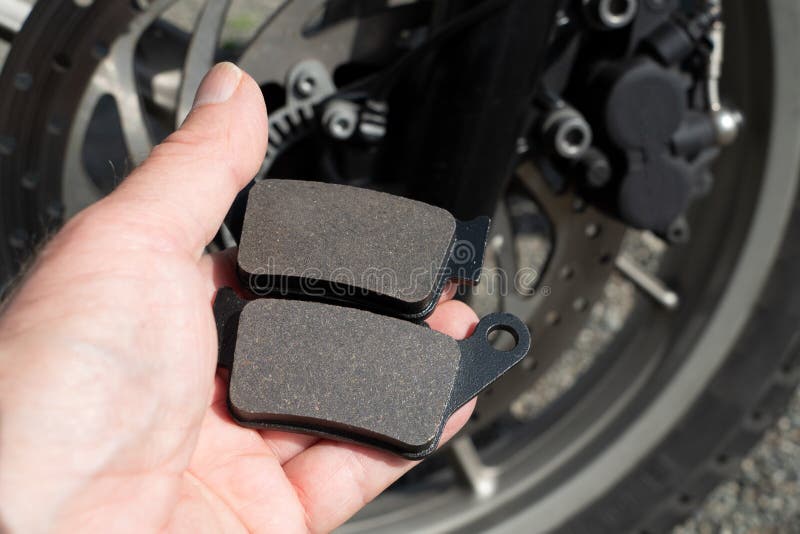 Two Brake Pads for Motorcycle Disc Brakes Stock Photo - Image of ...
