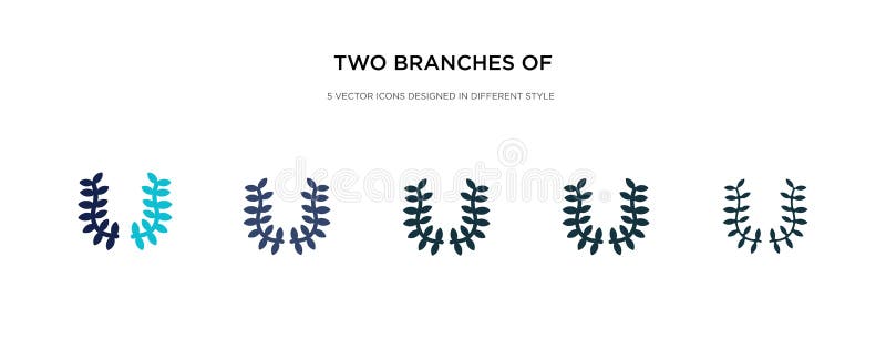 Two Branches of Frame Icon in Different Style Vector Illustration. Two ...