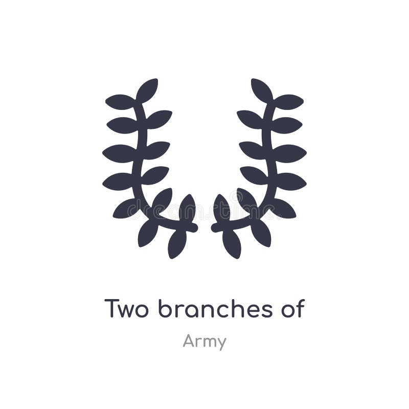 Two Branches of Frame Outline Icon. Isolated Line Vector Illustration ...