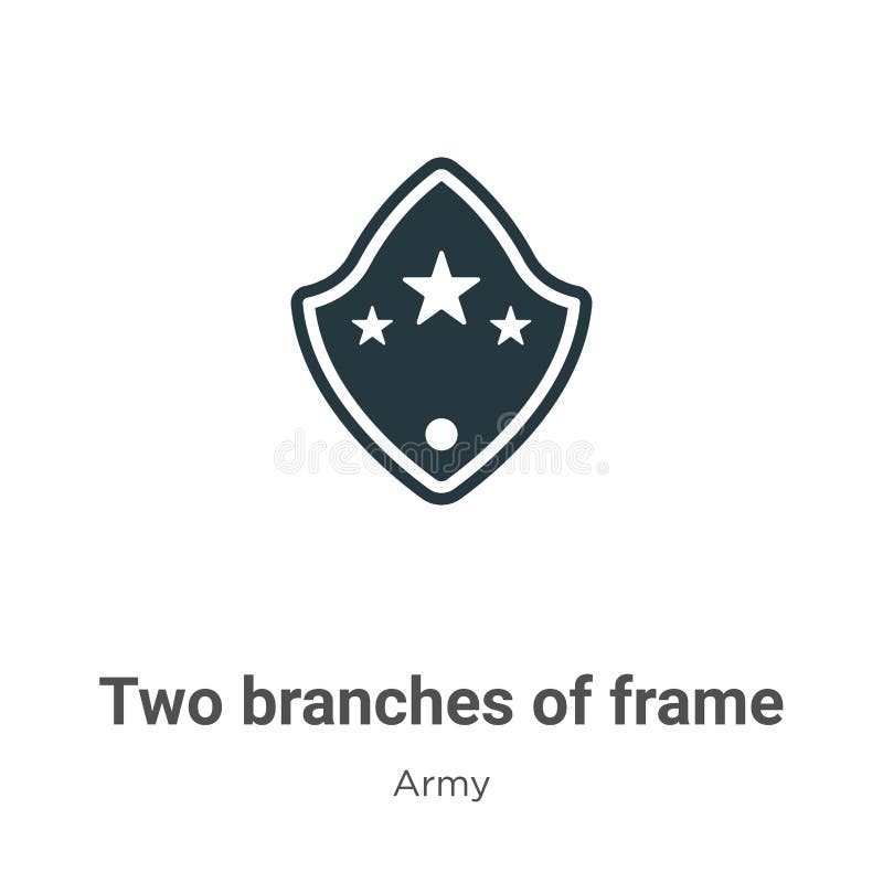 Two Branches Symbol of Frame Outline Vector Icon. Thin Line Black Two ...