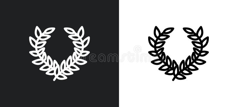 Two Branches Outline Icon in White and Black Colors. Two Branches Flat ...