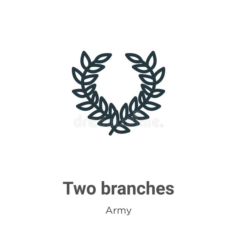 Two Branches Symbol of Frame Outline Vector Icon. Thin Line Black Two ...