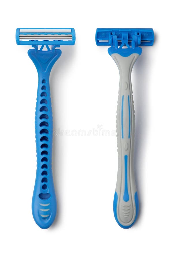 Two Brand New Blue and White Disposable Plastic Razors Stock Image ...