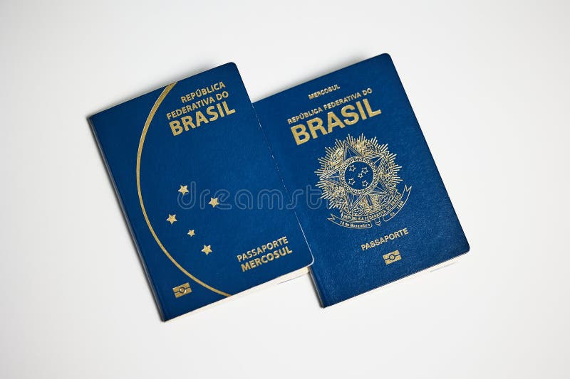 Two Brazilian Passports in Different Design on White Background Stock ...