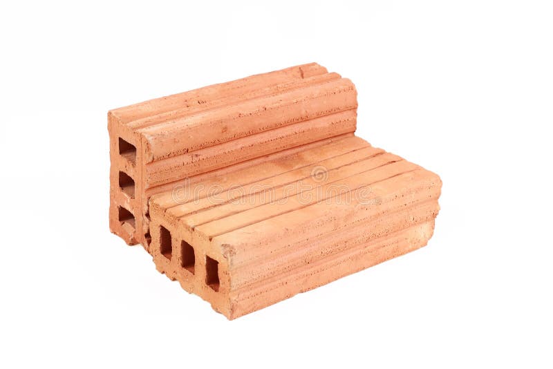 Two Bricks for Construction Isolated on White Stock Image - Image of ...