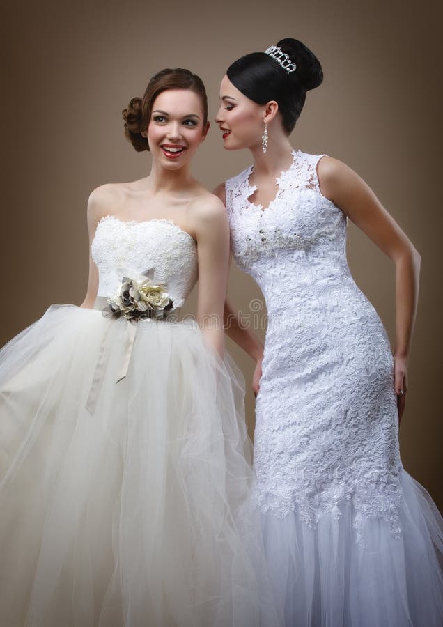 Two brides having fun stock photo. Image of adult, fashion - 66409050
