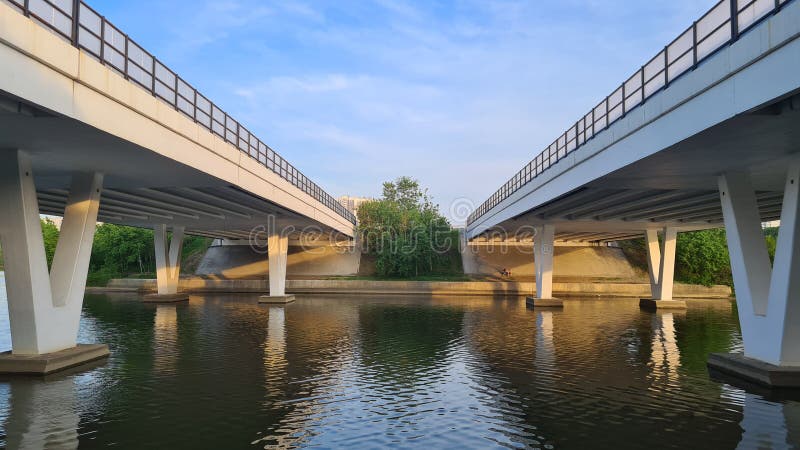 Between two bridges stock image. Image of reservoir - 219130395